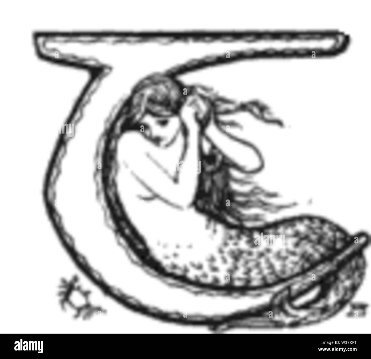 The Sea-Maiden - Initial illustration Stock Photo - Alamy