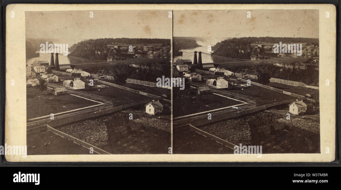 The Suspension Bridge and Falls, from the Monteagle House, by E & HT ...