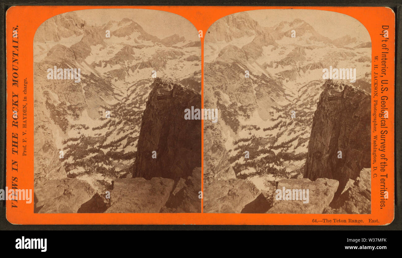 The Teton Range; east, by Jackson, William Henry, 1843-1942 Stock Photo ...