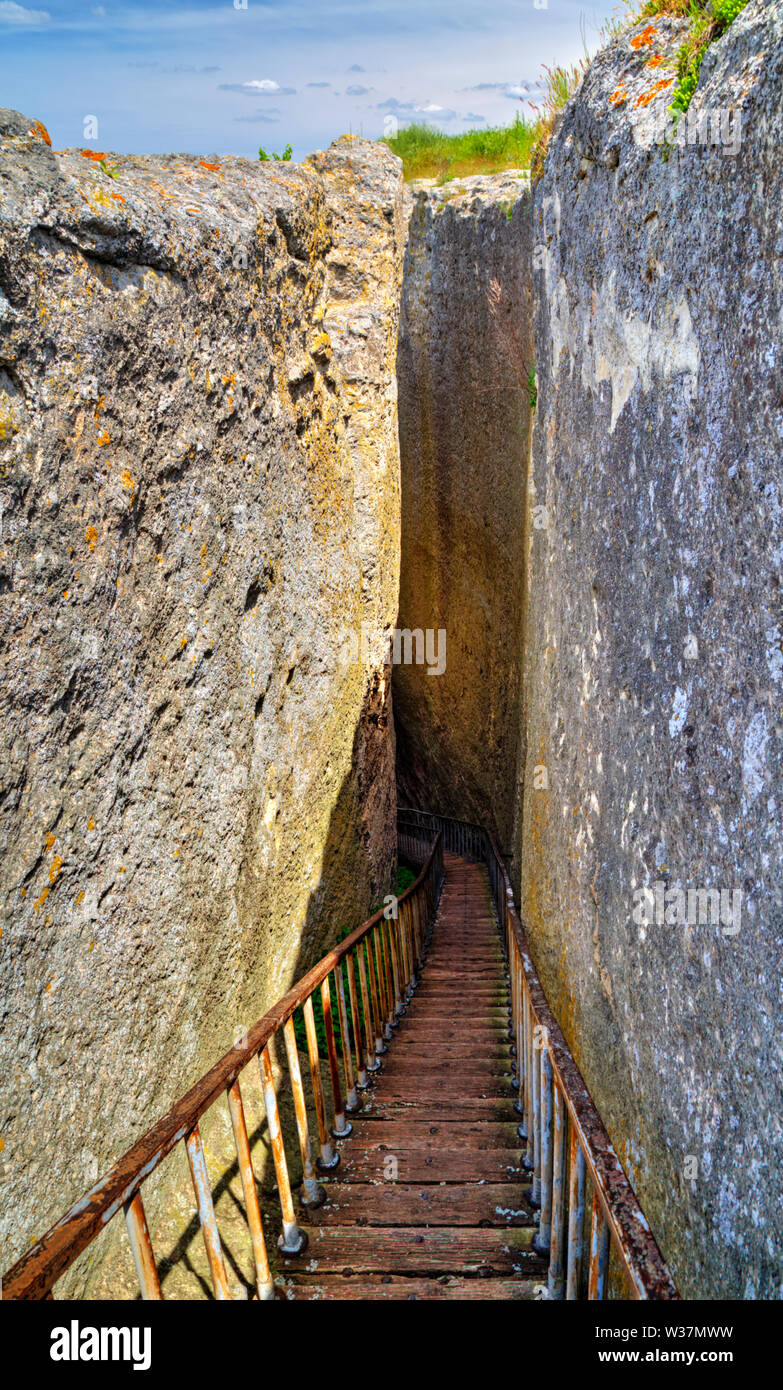 Beautiful view with stairs in the cave Stock Photo - Alamy