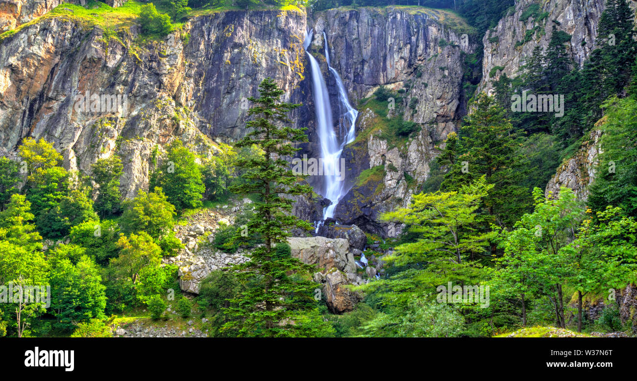 Beautiful landscape with waterfall in the mountain Stock Photo - Alamy