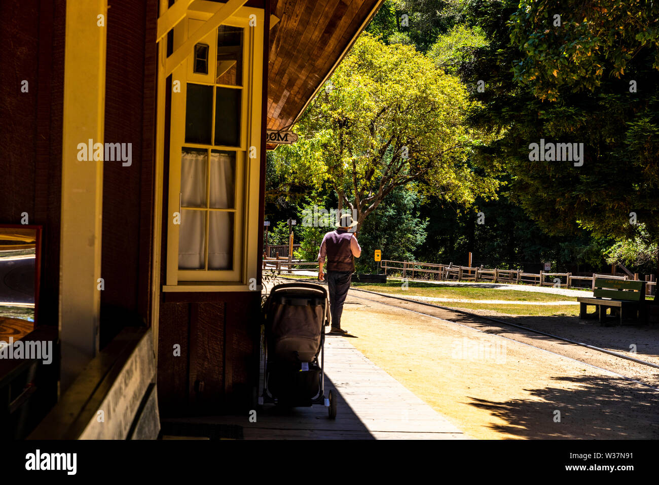 Roaring Camp and Big Trees Railroad in Felton California USA Stock ...