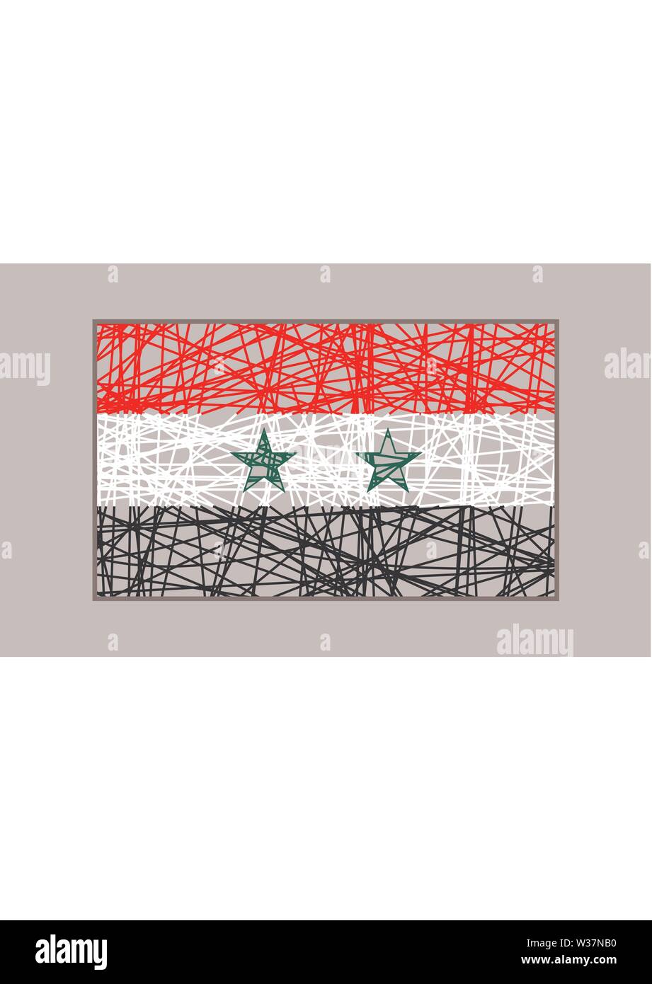 Syria flag design concept. Flag painted by pencil strokes and country ...