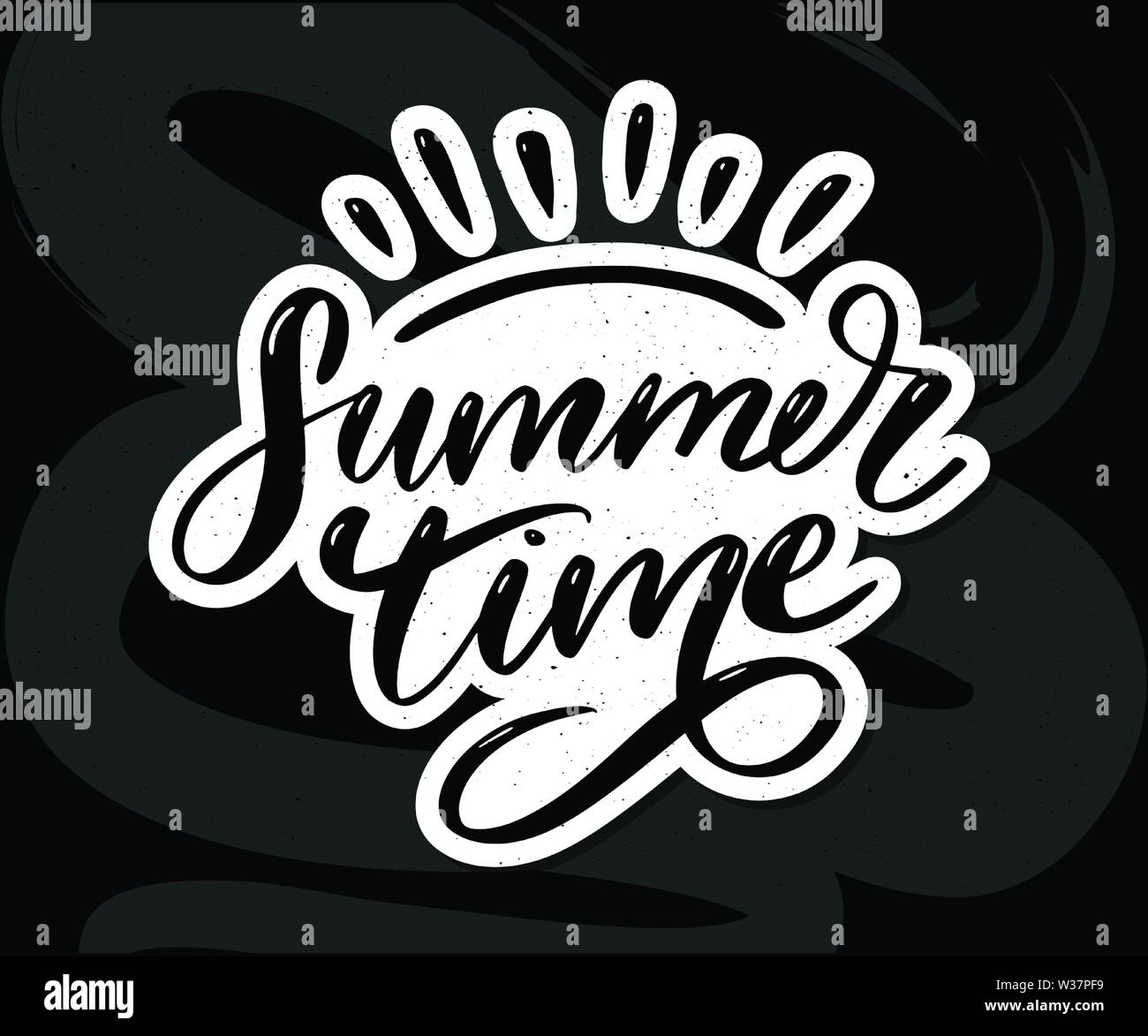 Summer time vector text lettering calligraphy letters black Stock ...