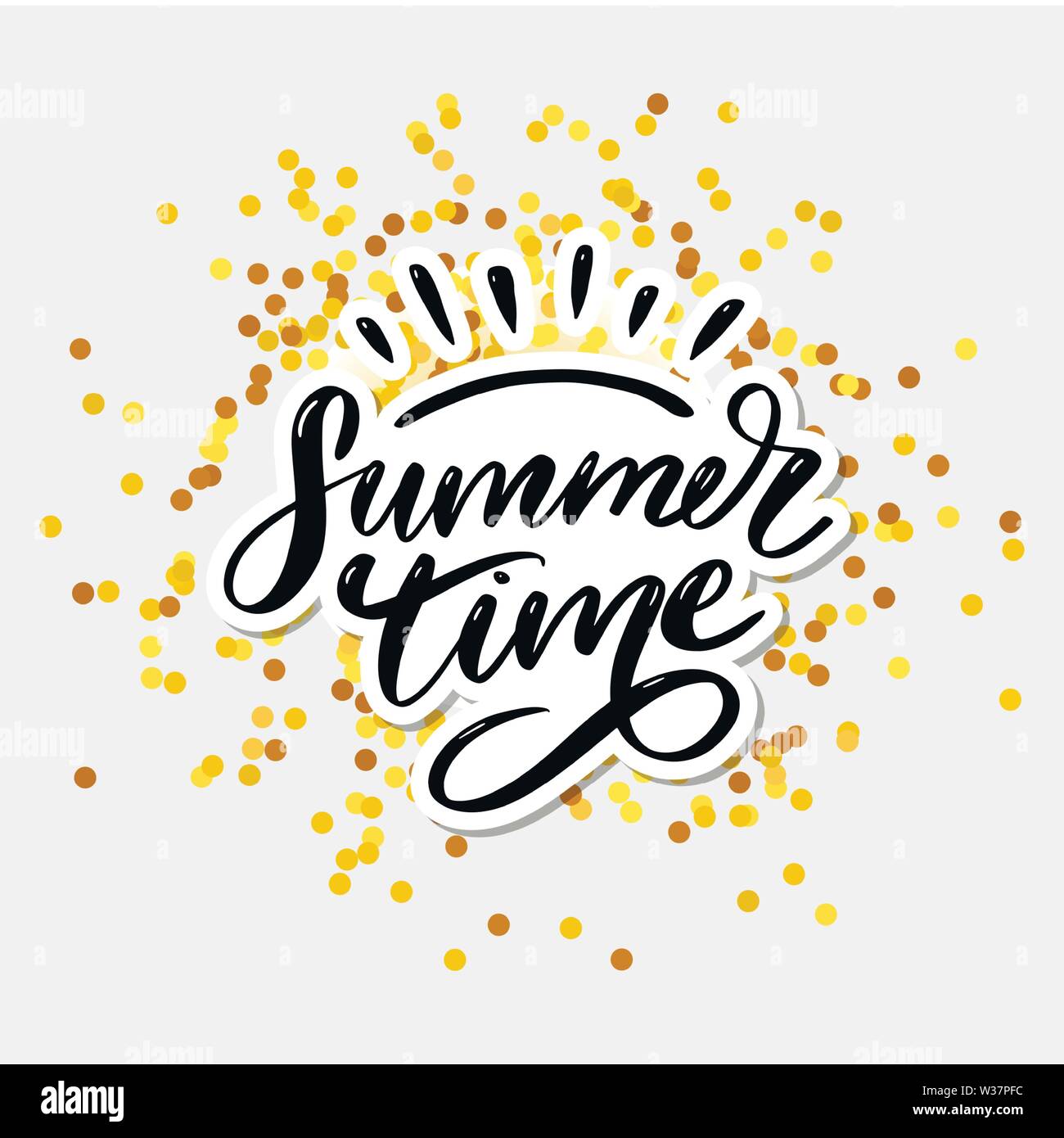 Summer time vector text lettering calligraphy letters black Stock ...
