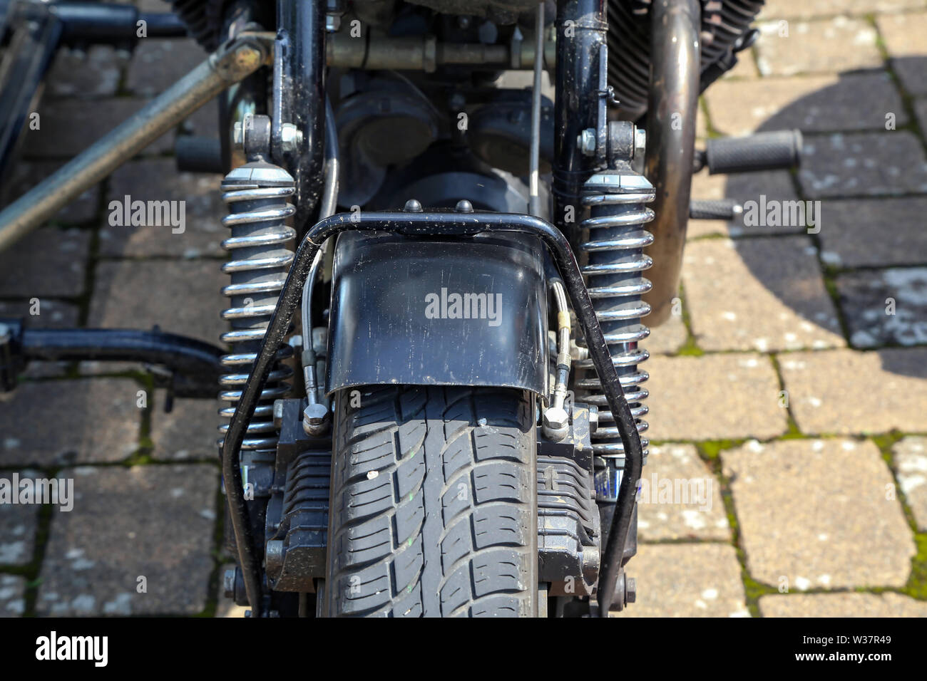 Details of a motorcycle with a stroller Stock Photo - Alamy