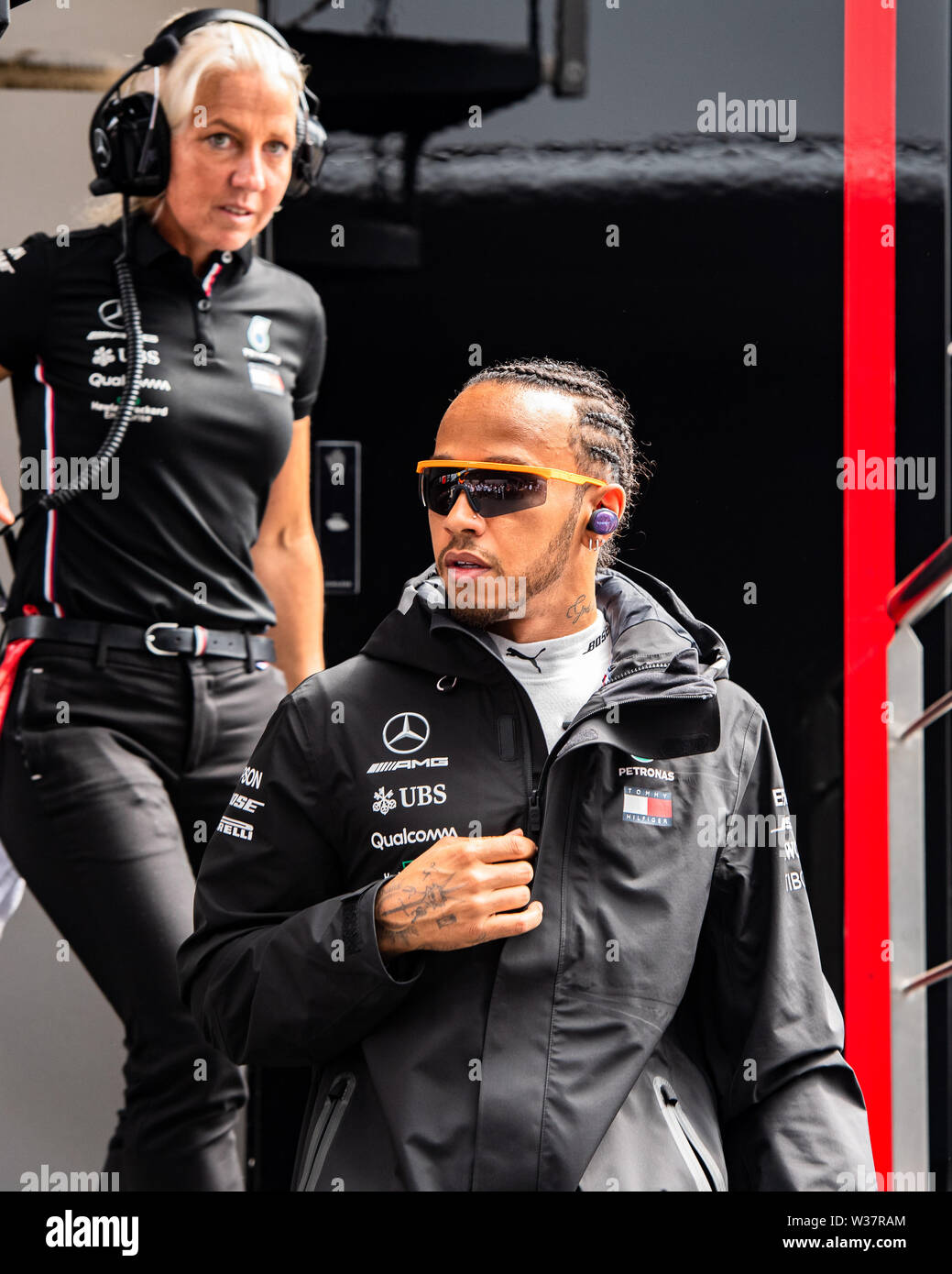 The steering wheel of lewis hamilton hi-res stock photography and ...