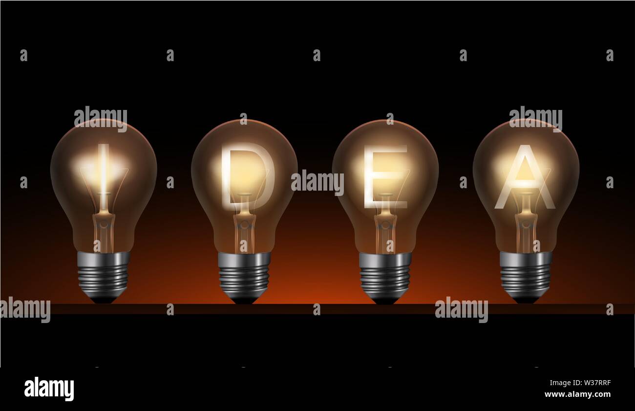 light bulbs idea concept image vector Stock Vector Image & Art - Alamy