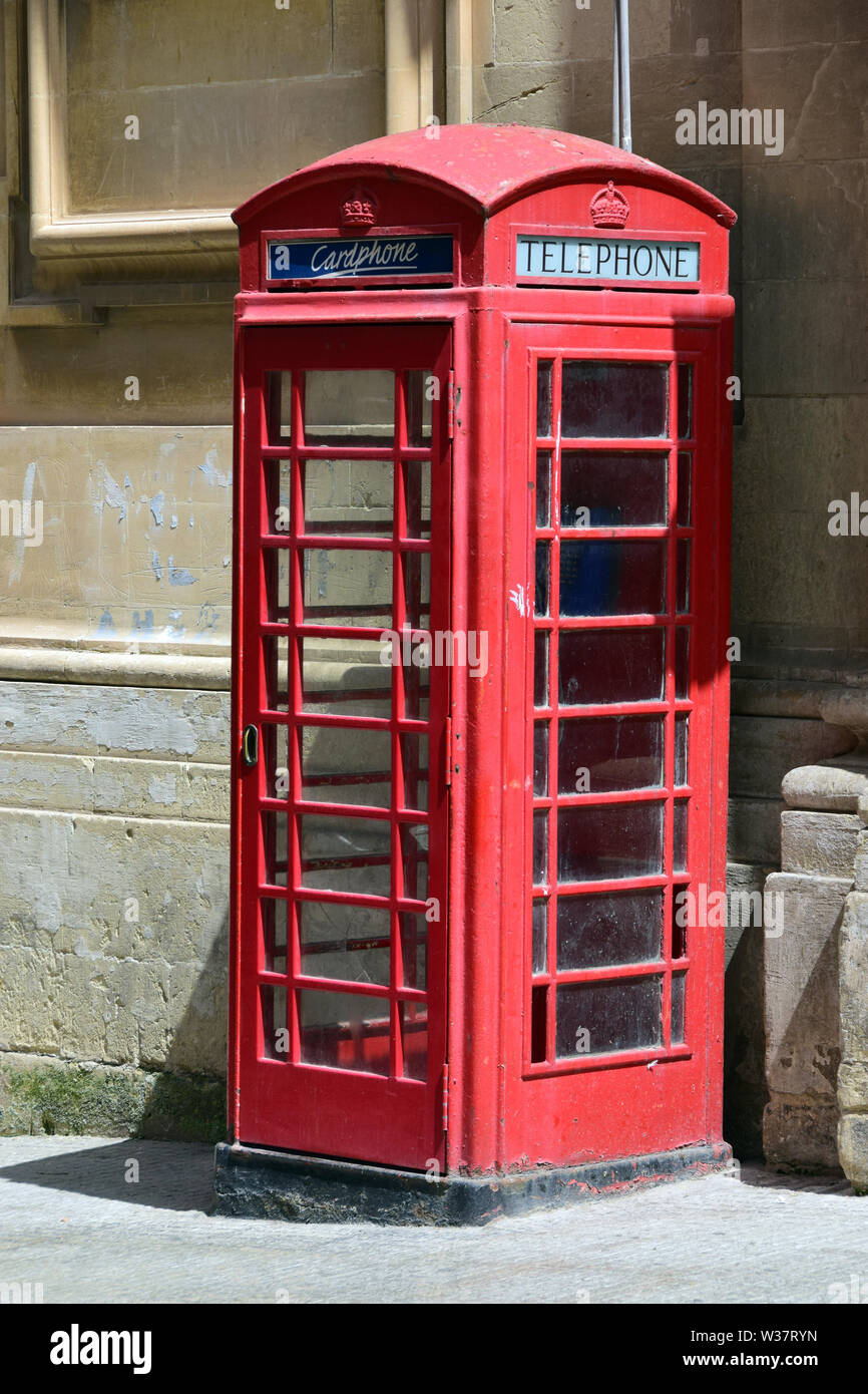 Old red telephone box, Valletta, Malta, Europe Stock Photo - Alamy