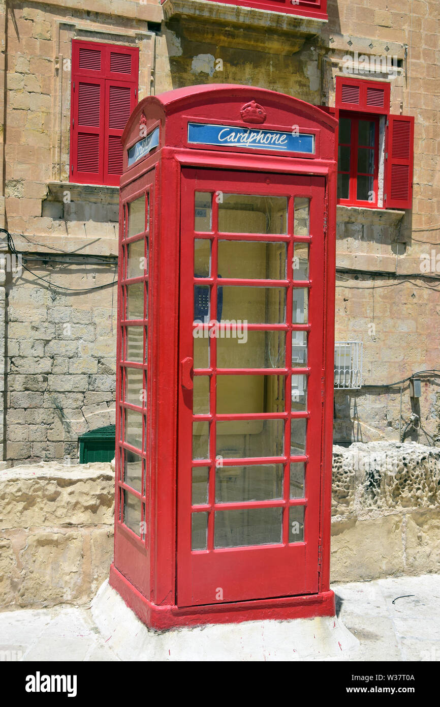 Old red telephone box, Valletta, Malta, Europe Stock Photo - Alamy
