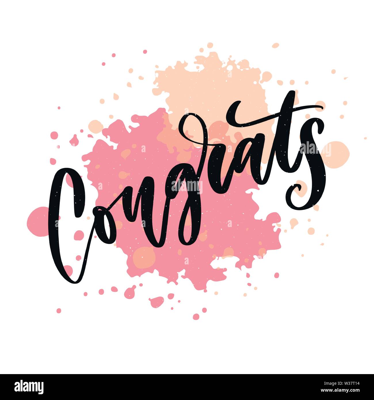 Congrats hand written lettering for congratulations card, greeting card ...