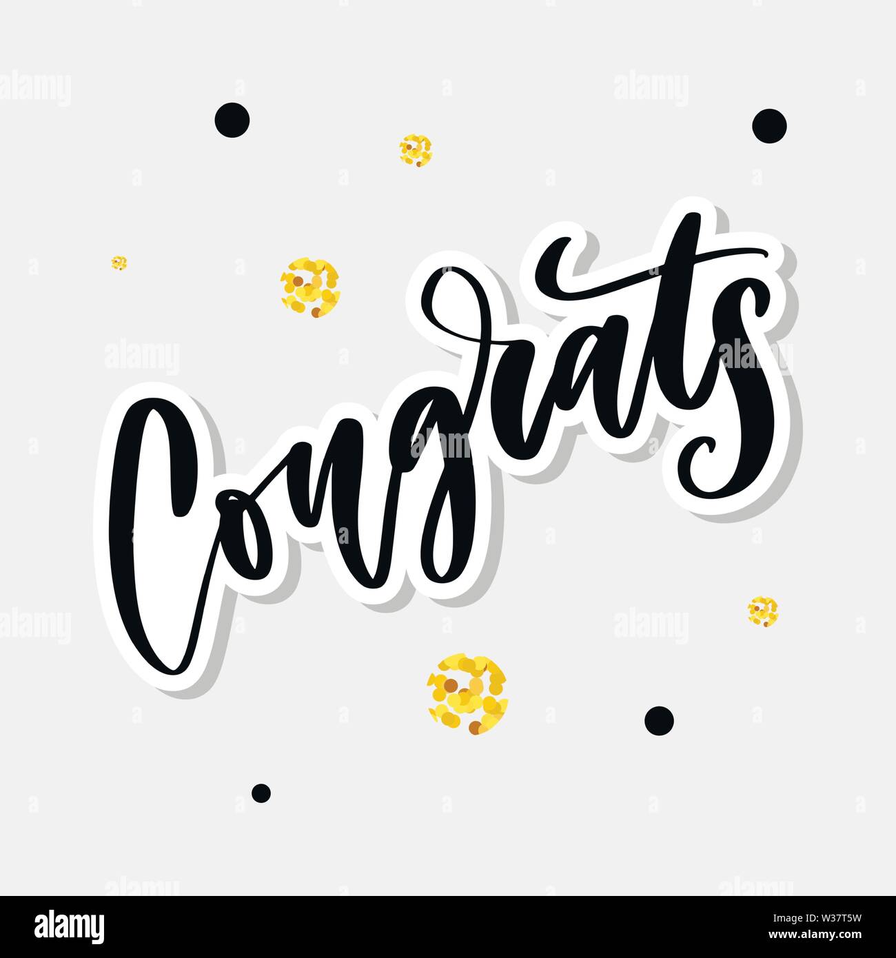 Congrats hand written lettering for congratulations card, greeting card ...