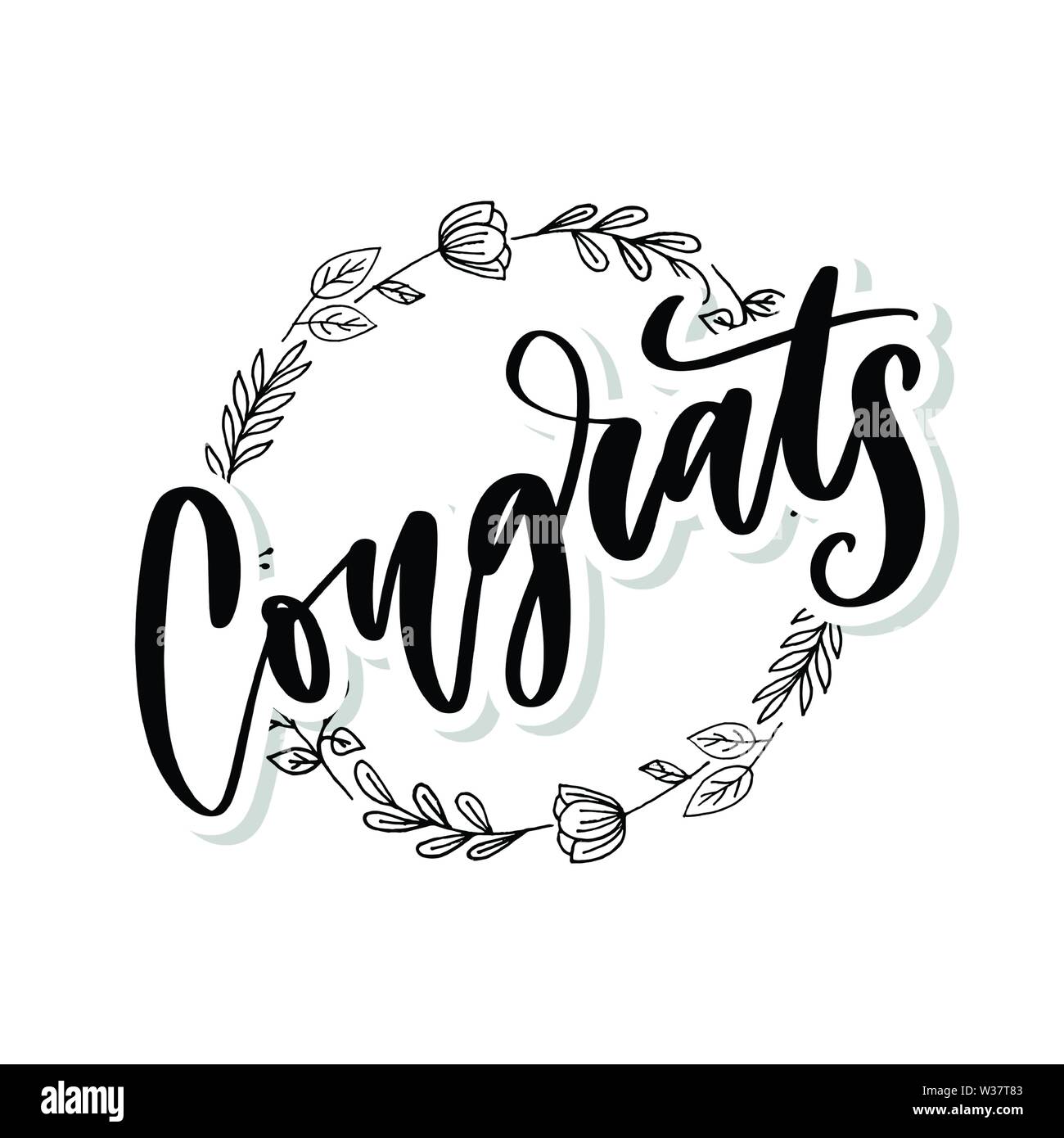 Congrats hand written lettering for congratulations card, greeting card ...
