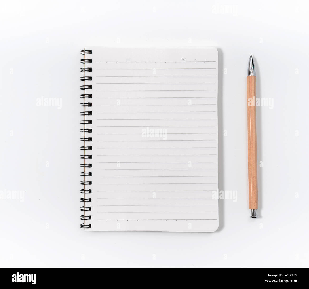 Brown spiral notebook isolated on white background.top view Stock Photo ...