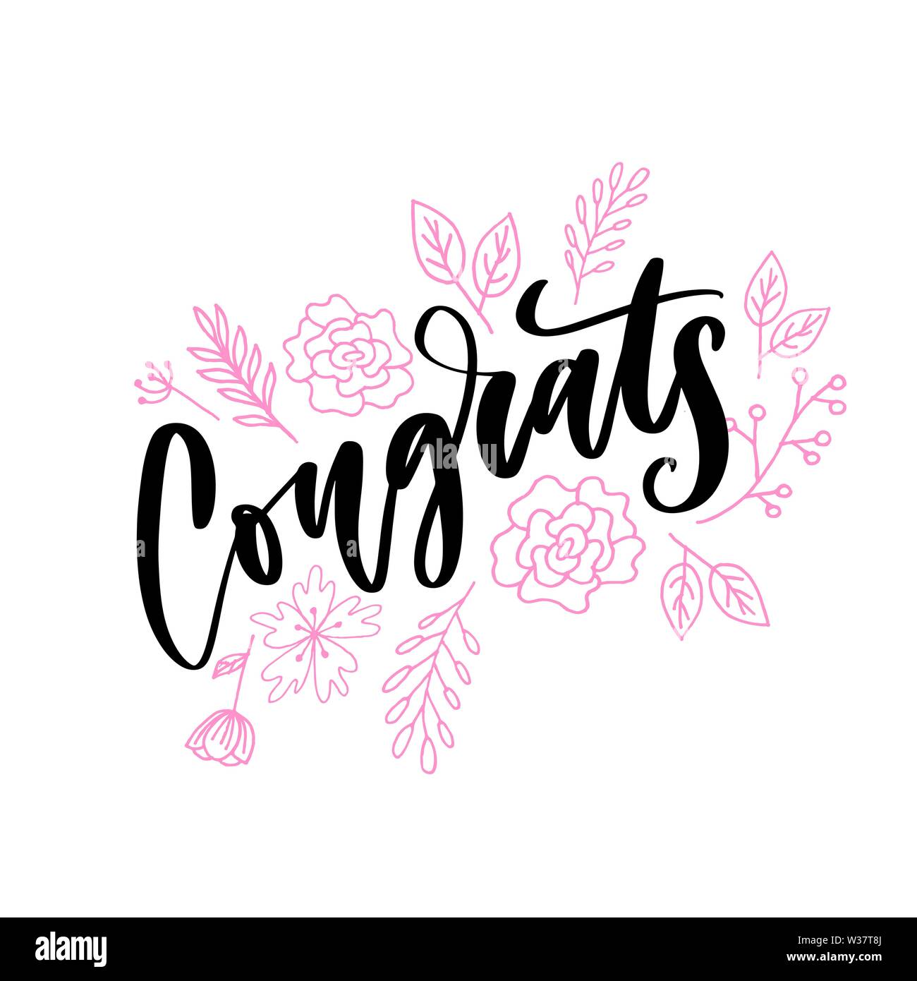 Congrats hand written lettering for congratulations card, greeting card ...