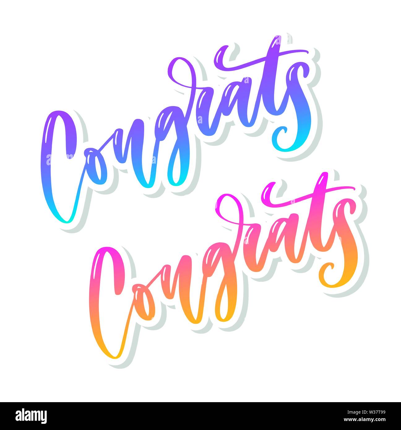 Congrats hand written lettering for congratulations card, greeting card ...