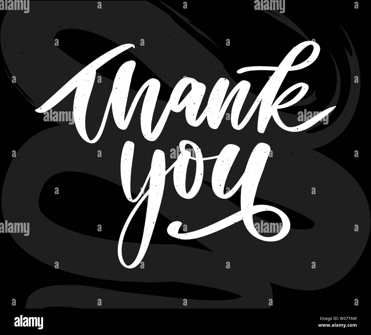 Thank You handwritten inscription. Hand drawn lettering. Thank You calligraphy. Thank you card ...