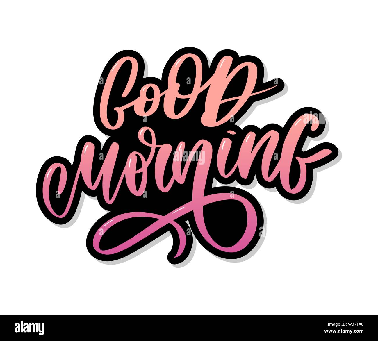 Good Morning lettering text slogan calligraphy Stock Vector Image & Art ...