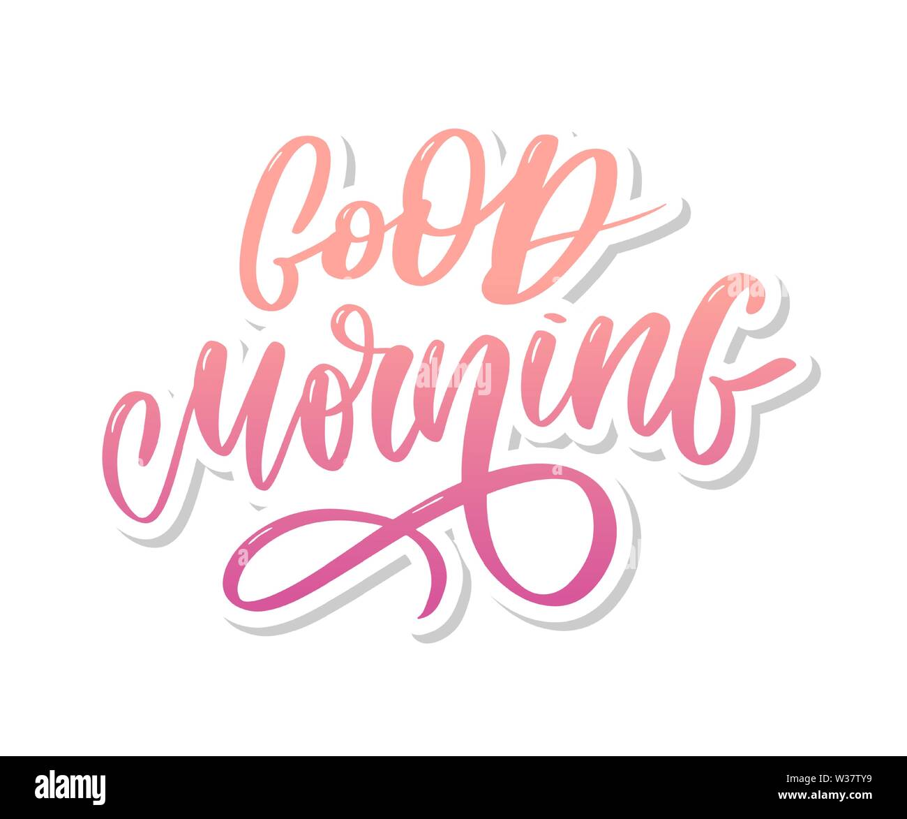 Good Morning lettering text slogan calligraphy Stock Vector Image & Art ...