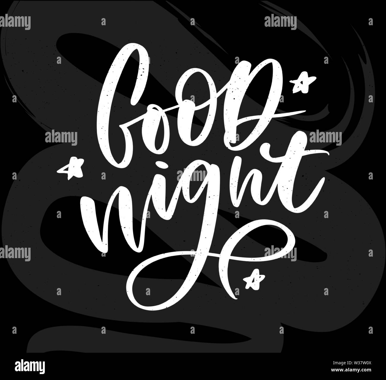 Good Night. Hand drawn typography poster. T shirt hand lettered ...