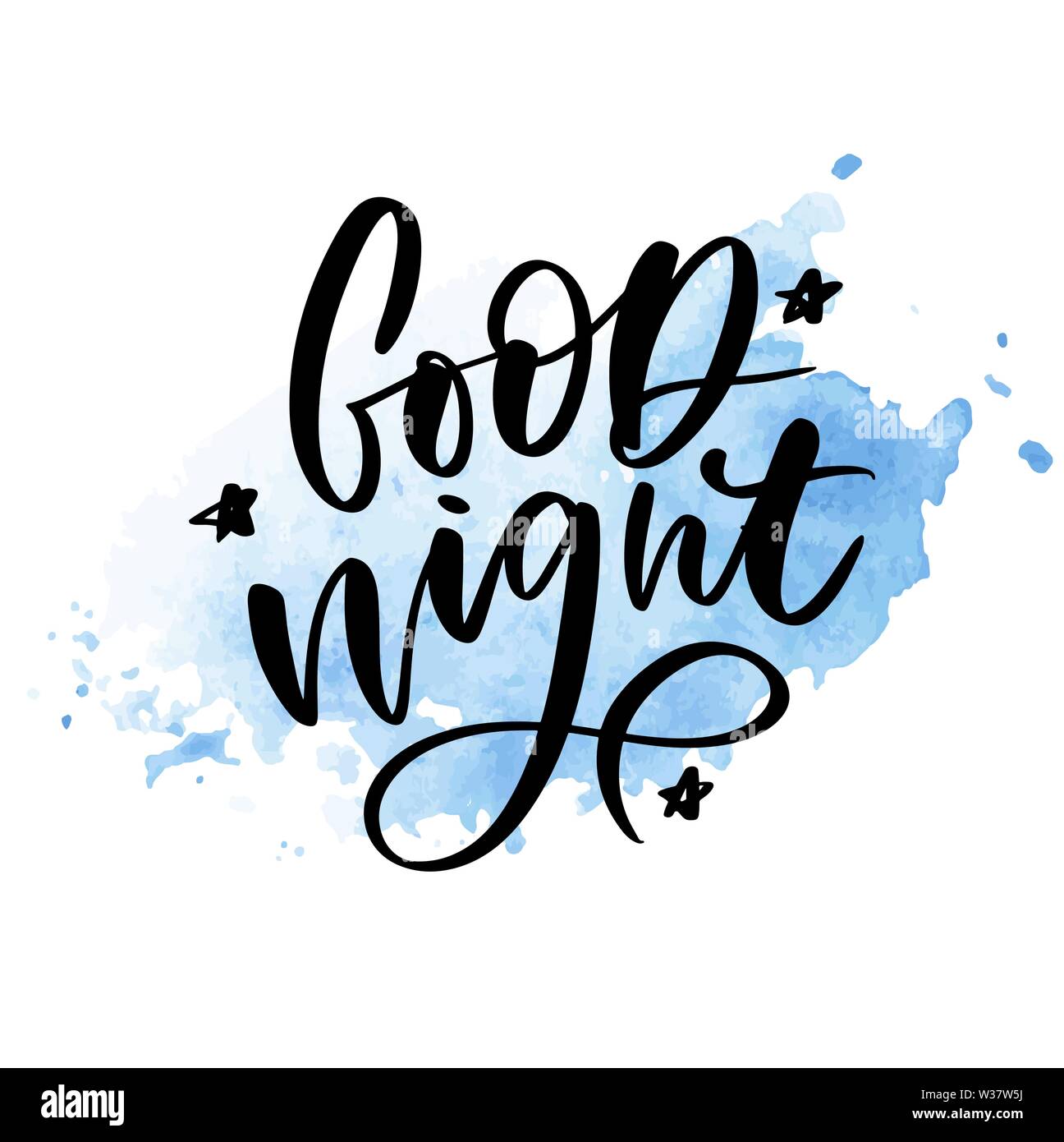 Good Night. Hand drawn typography poster. T shirt hand lettered ...