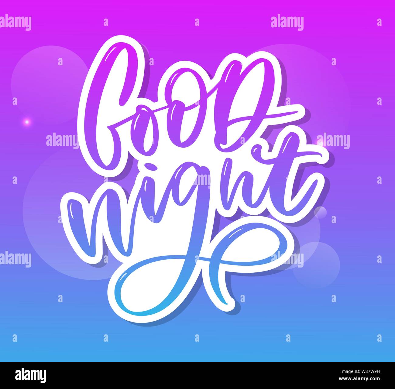 Good Night. Hand drawn typography poster. T shirt hand lettered ...