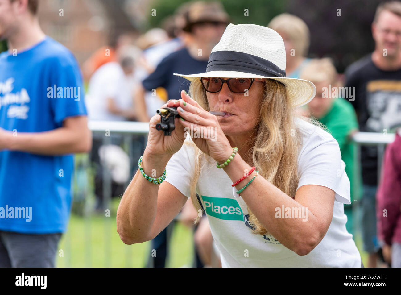 Witcham, near Ely, Cambridgeshire UK. 13th July 2019. Sally Redman ...