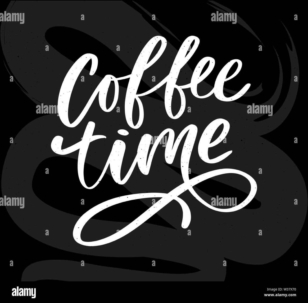 Coffee time card. Hand drawn positive quote. Modern brush calligraphy ...