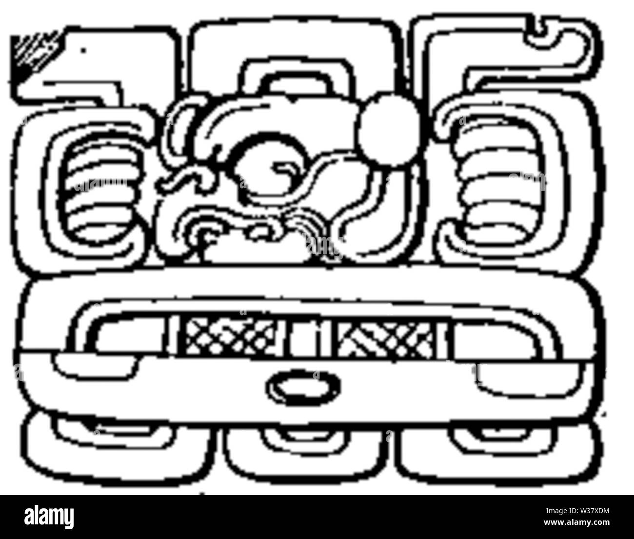 Top east side of stela C, Quirigua Stock Photo - Alamy