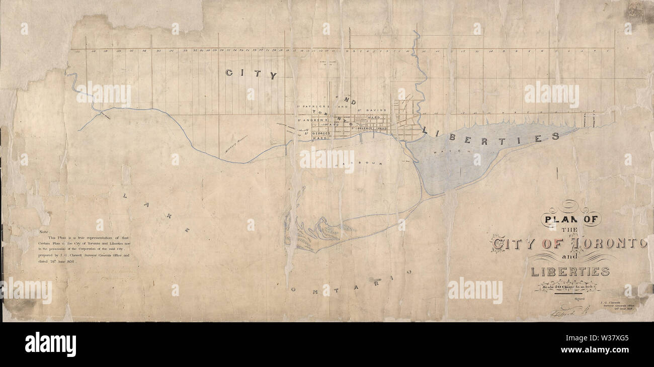 Toronto 1834 map Stock Photo - Alamy
