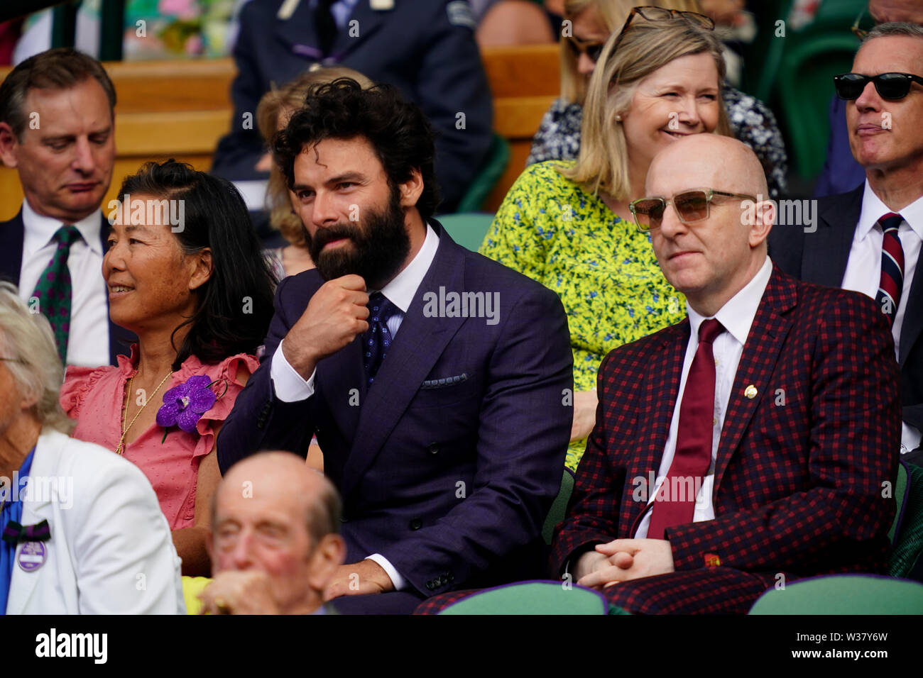 Aidan Turner on day twelve of the Wimbledon Championships at the All ...