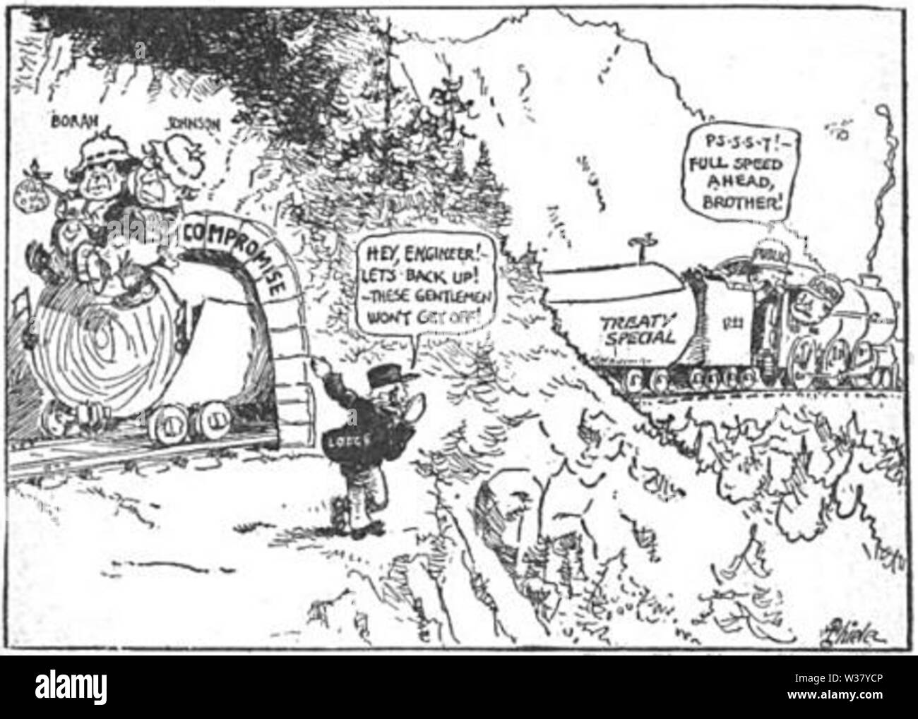 Treaty of Versailles Failure to Compromise US Senate -- Train Stock ...