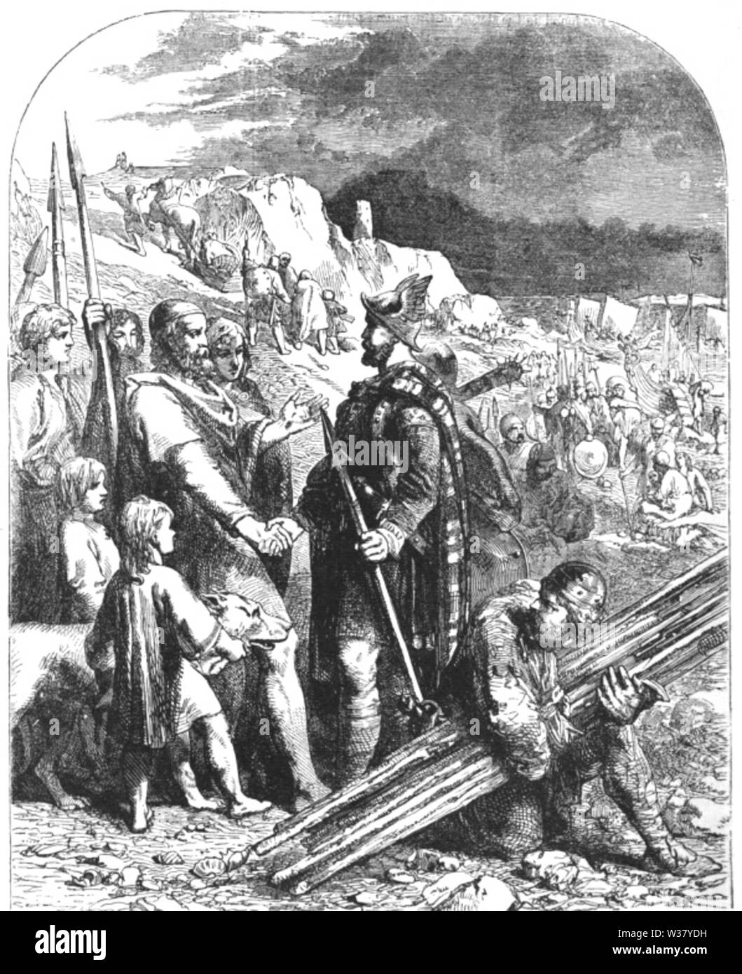 Treaty Of Peace Between Saxon Leaders And British King Stock Photo Alamy treaty-of-peace-between-saxon-leaders-and-british-king-stock-photo-alamy