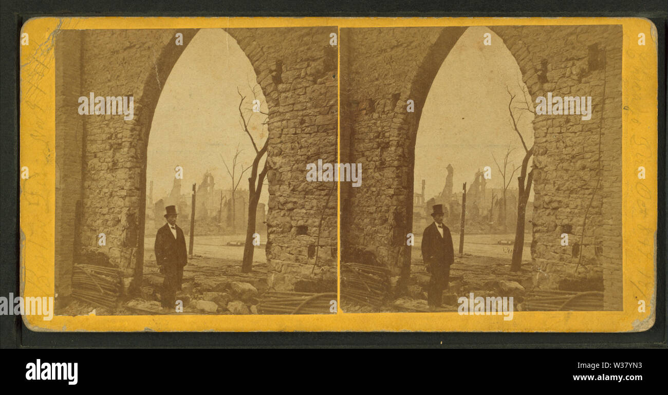 Tribune building and Custom House from interior Second Presbyterian ...