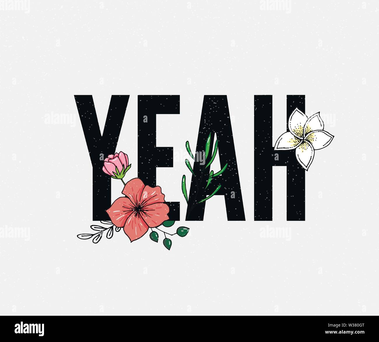 yeah slogan. Perfect for pin, card, t-shirt design, poster, sticker ...