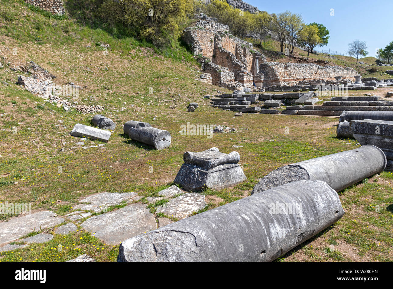 Ancient Ruins at archaeological area of Philippi, Eastern Macedonia and ...