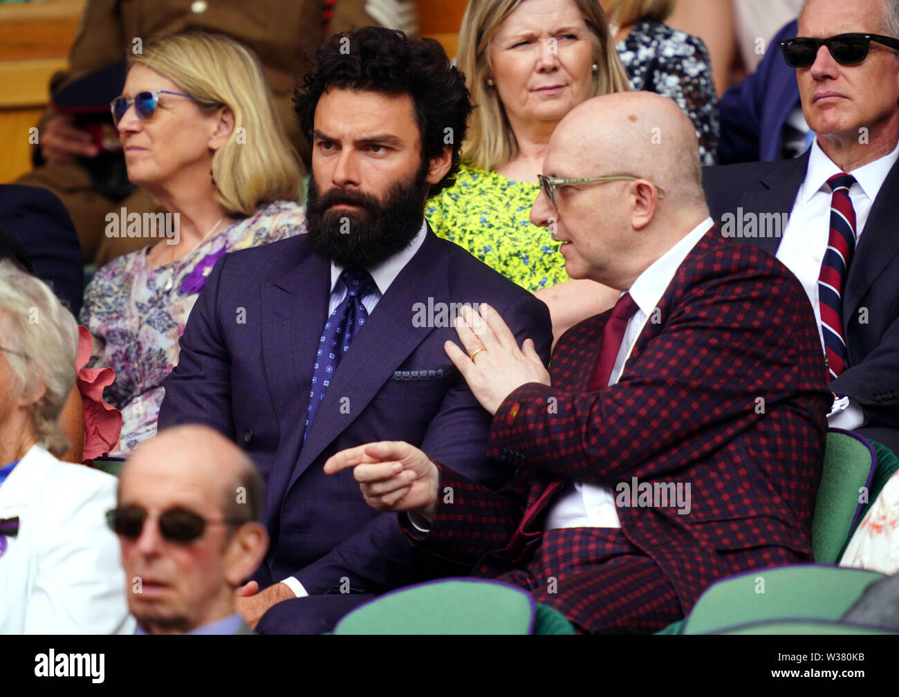 Aidan Turner on day twelve of the Wimbledon Championships at the All ...