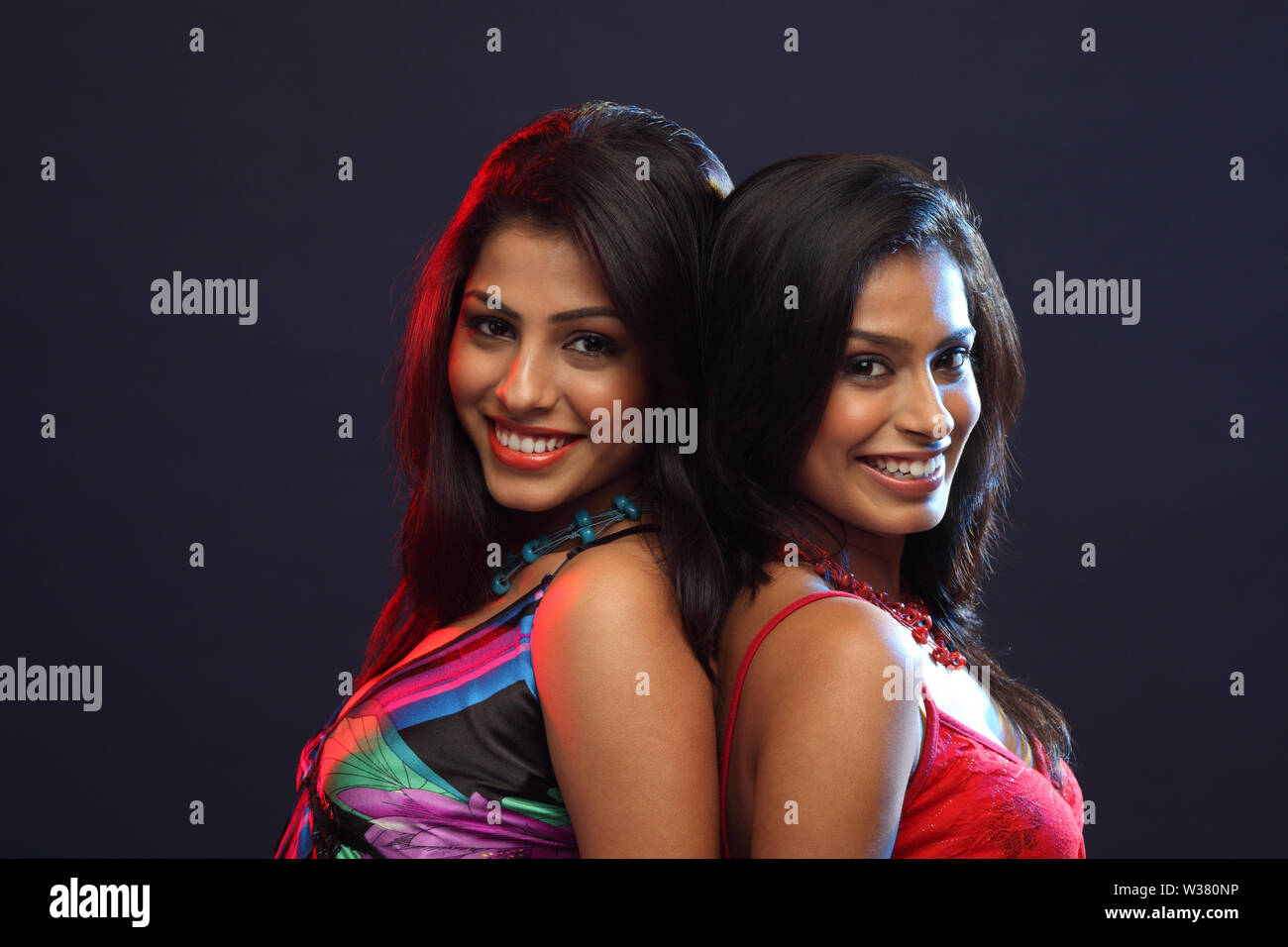 Portrait of two friends smiling Stock Photo - Alamy