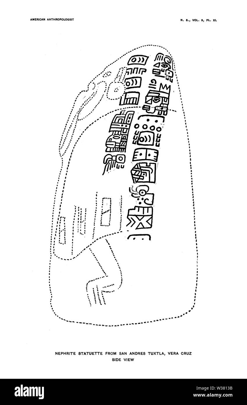 Tuxtla Statuette - W H Holmes - drawing right Stock Photo - Alamy