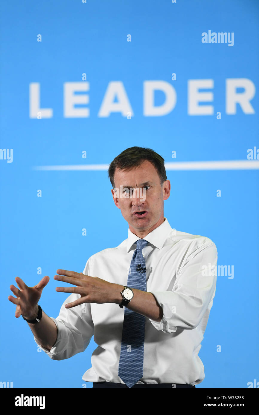 Conservative Party leadership candidate Jeremy Hunt during a Tory ...