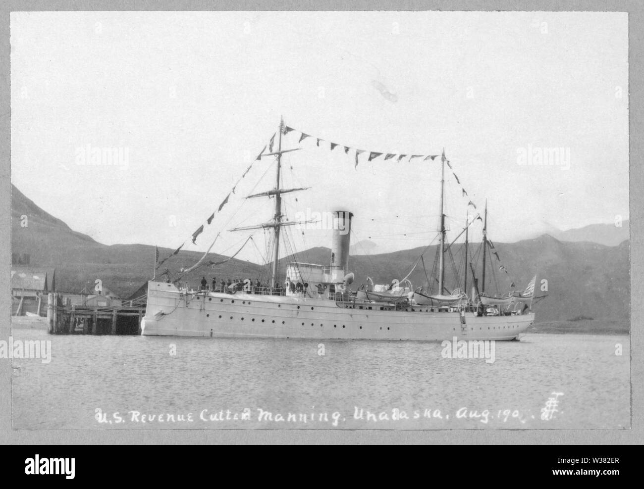 U.S. Revenue cutter Manning, Unalaska, Aug. 1908 Stock Photo - Alamy