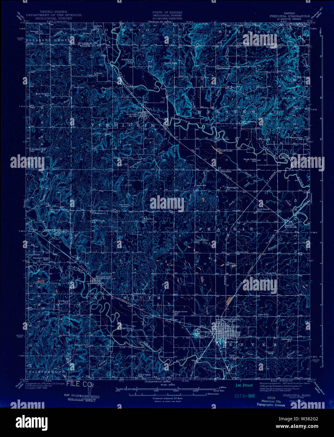 Fredonia kansas map hi-res stock photography and images - Alamy