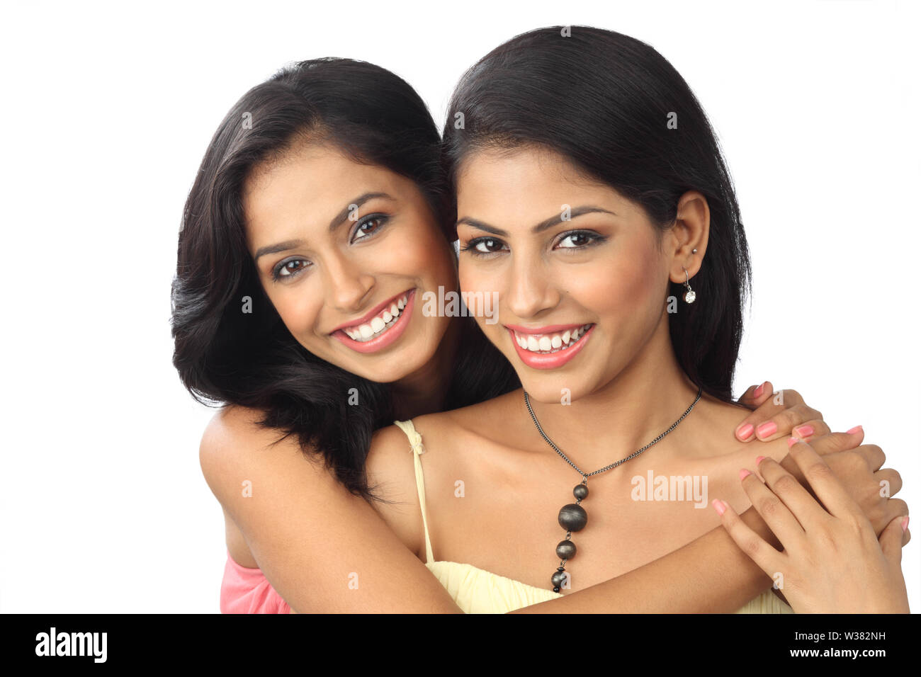 Portrait of two friends smiling Stock Photo - Alamy