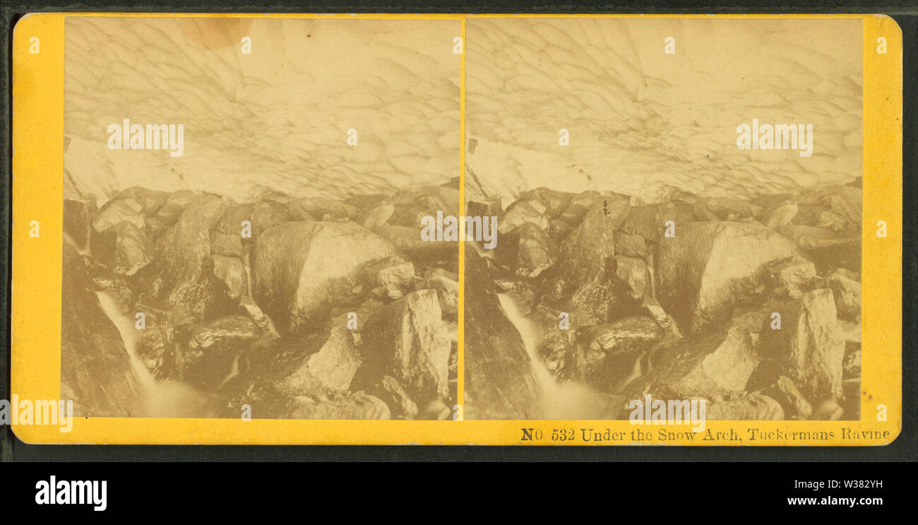 Under the Snow Arch, Tuckerman's Ravine, by Kilburn Brothers 2 Stock ...