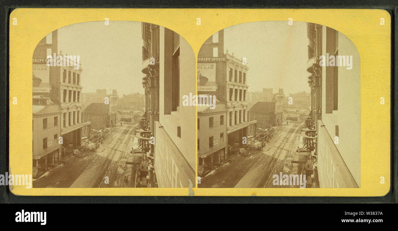 Unidentified view of the fire in Boston, November, 1872, from Robert N ...