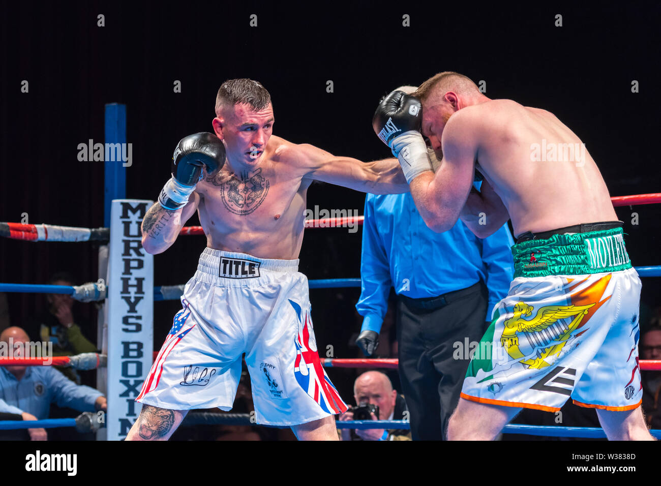 Ray Moylette vs. Matt Probin at a boxing match hosted by Murphys Boxing ...