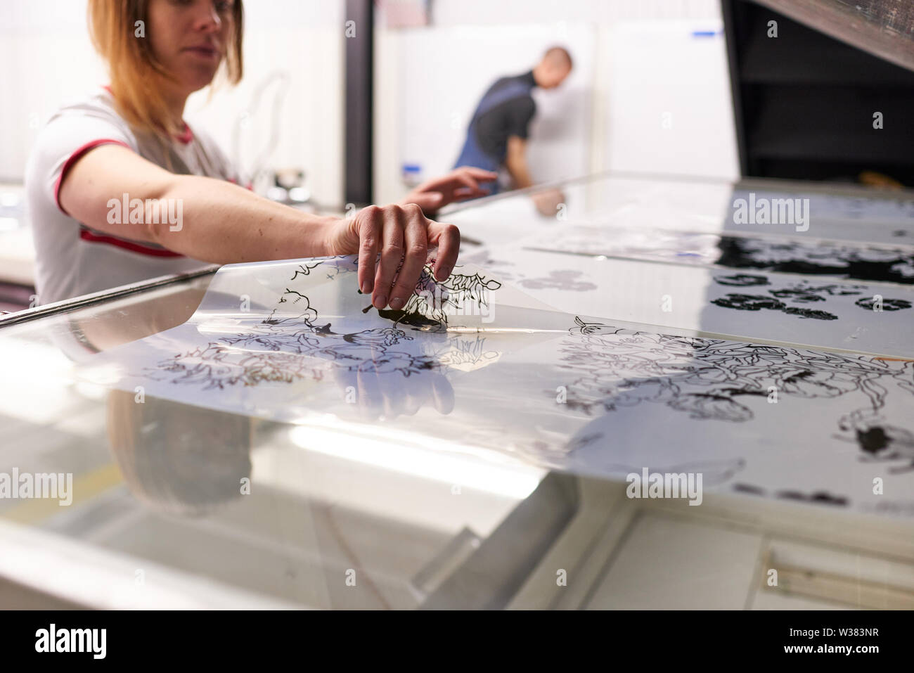 Screen printing fabric hi-res stock photography and images - Alamy