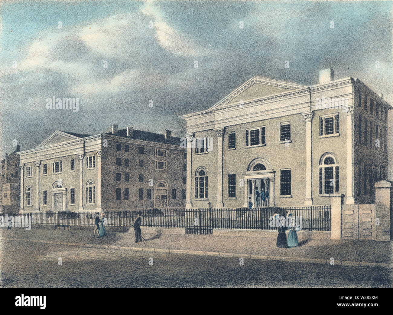 University of Pennsylvania Medical Hall and College Hall 1842 Stock ...