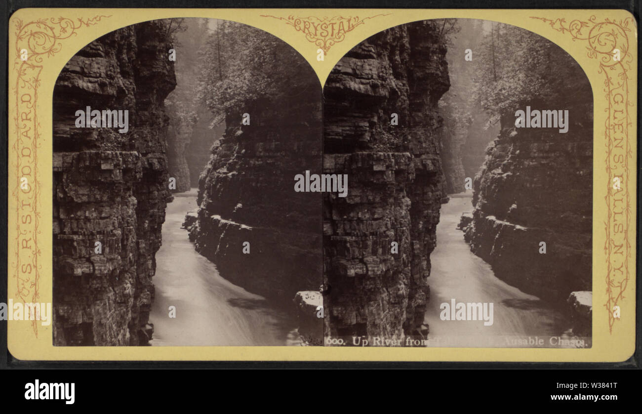 Up river from Table Rock, Ausable (Au Sable) Chasm, by Stoddard, Seneca ...