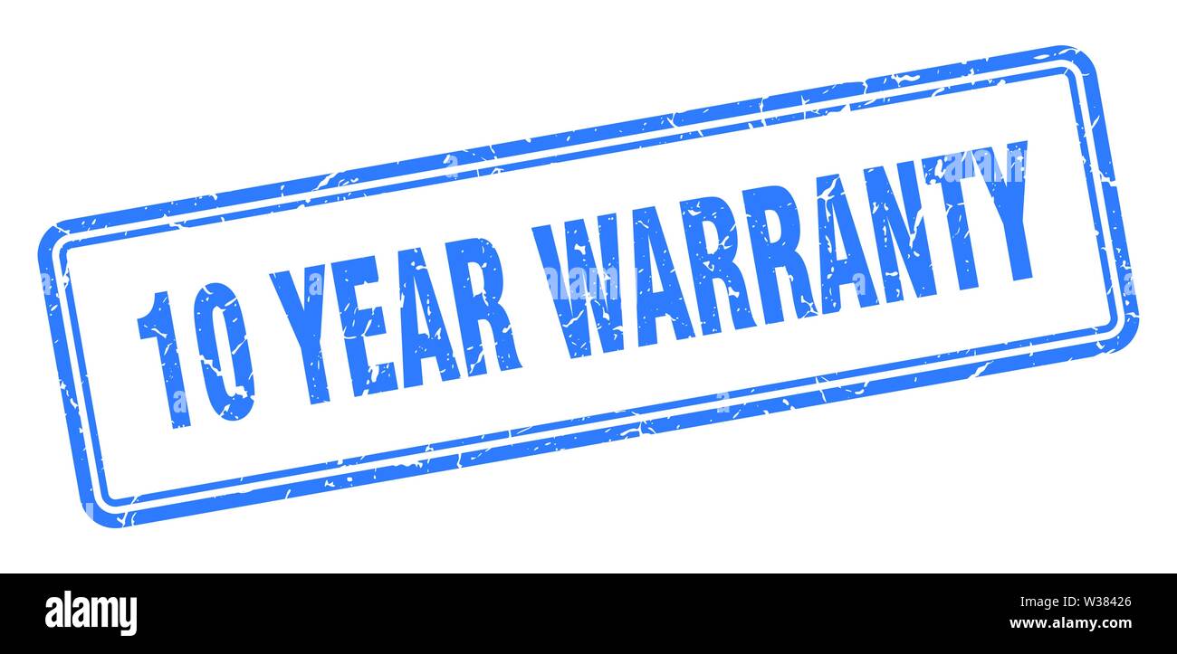 10 year warranty stamp. 10 year warranty square grunge sign. 10 year ...